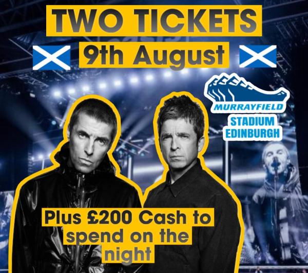 Two Murrayfield Oasis Tickets + £200 – Golden Raffle Ltd